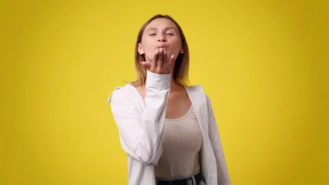 4k slow motion video of one girl sending... | Stock Video | Pond5