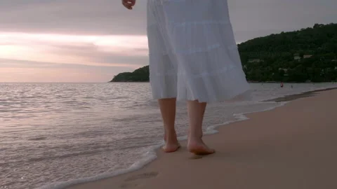 4K Slow motion woman feet walking barefo... | Stock Video | Pond5