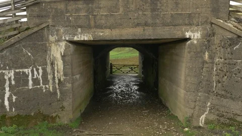 4K Small Bridge Underpass Below Train Tr... | Stock Video | Pond5
