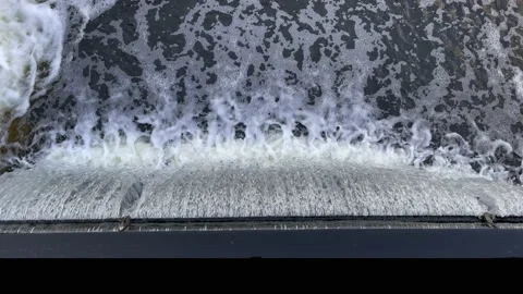 4k Small waterfall, top view. Gateway wi... | Stock Video | Pond5