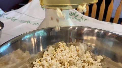4k, Static shot, of fresh popcorn, made ... | Stock Video | Pond5