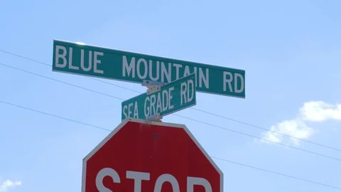 4K Stop Sign and Road Signs Moving in th... | Stock Video | Pond5