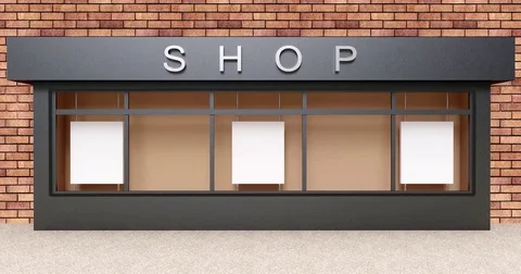 4k. Storefront with a wooden facade on b... | Stock Video | Pond5