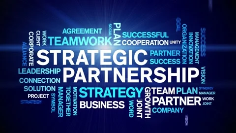 4k Strategic Partnership Animated Tag Wo... | Stock Video | Pond5