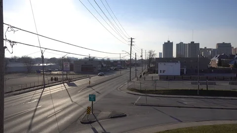 4K Street Corner Traffic With Buildings ... | Stock Video | Pond5