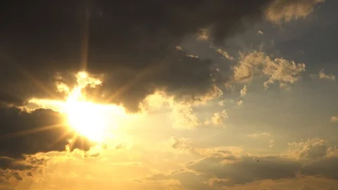 4k Sun Rays On The Cloud Background | Stock Video | Pond5