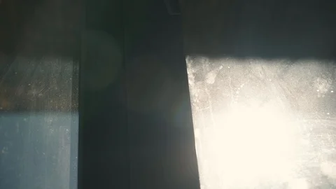 4K The sun shines through a dirty window... | Stock Video | Pond5