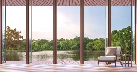 4K Sunny Lake Scene Virtual Set Backgrou... | Stock Video | Pond5