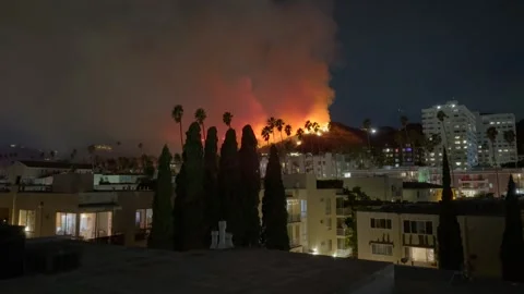 4K of Sunset Fire at Runyon Canyon in Ja... | Stock Video | Pond5