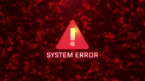 4K System failure message flashing on sc... | Stock Video | Pond5