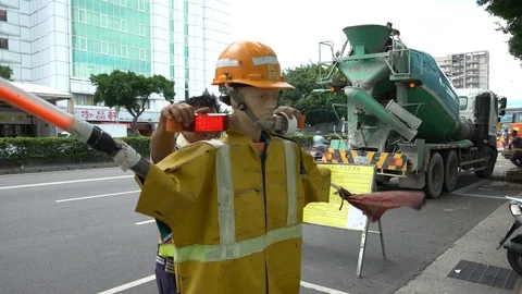 4K Taiwan road safety dummies with elect... | Stock Video | Pond5