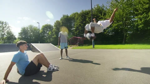 4K Talented young soccer players at skat... | Stock Video | Pond5