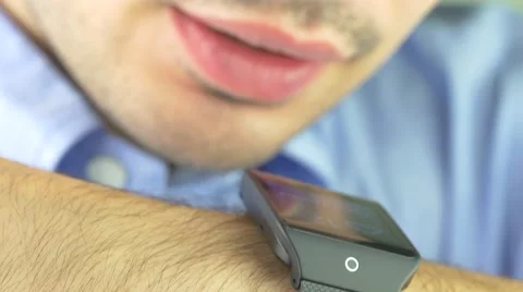 4K Talking To Smartwatch Wearable Techno... | Stock Video | Pond5