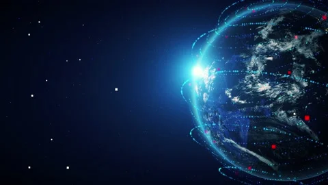 4K technologic earth globe map (loopable... | Stock Video | Pond5