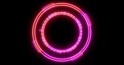 4K technological animation of neon hud r... | Stock Video | Pond5