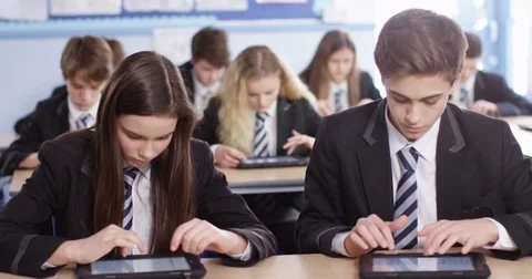 4k, Teenage school children with digital... | Stock Video | Pond5