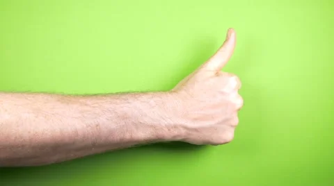 4k thumbs up hand green screen backgroun... | Stock Video | Pond5