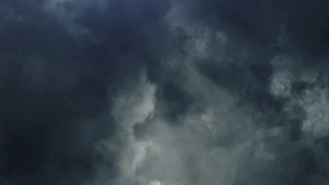 4k thunderstorm, thick clouds in the sky... | Stock Video | Pond5