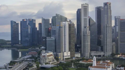 4k time lapse of aerial view, sunset day... | Stock Video | Pond5