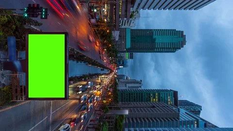 4K Time lapse: Billboard green screen wi... | Stock Video | Pond5