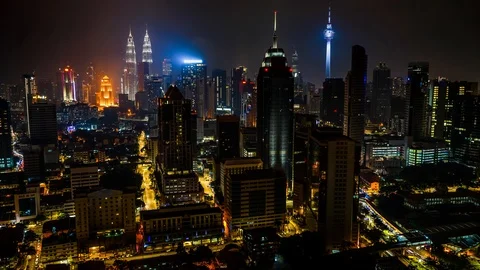 4k time lapse with cityscape of Kuala Lu... | Stock Video | Pond5