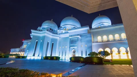 4K Time lapse exterior of Sheikh Zayed G... | Stock Video | Pond5