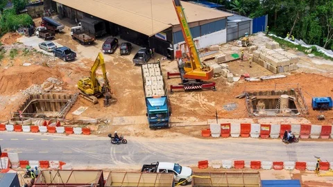 4K Time lapse of road construction on pr... | Stock Video | Pond5