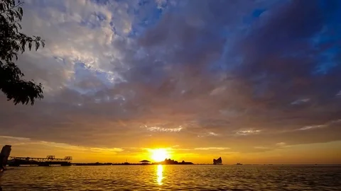 4K Time lapse of sunset sky with motion ... | Stock Video | Pond5