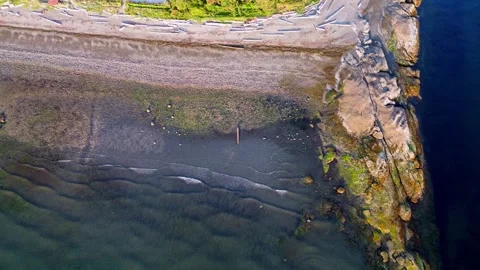 4k Top Down Slow Moving Waves Along Beac... | Stock Video | Pond5