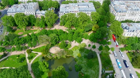 4K Top View of Champ de Mars Park, Aeria... | Stock Video | Pond5