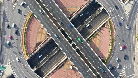 4K : Top view of Tunnel under the interc... | Stock Video | Pond5