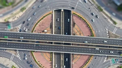 4K : Top view of Tunnel under the interc... | Stock Video | Pond5