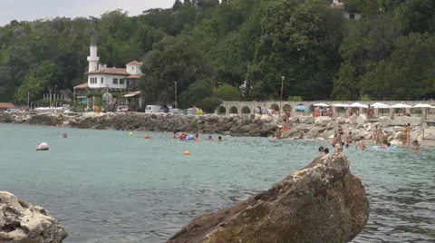 4K Tourist people have fun Balchik city ... | Stock Video | Pond5