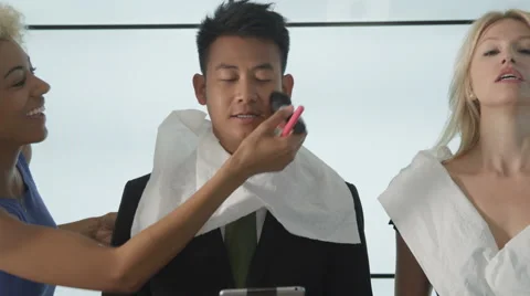 4K TV crew & presenters in studio, prepa... | Stock Video | Pond5