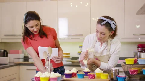 4K TV presenters on a cookery channel ma... | Stock Video | Pond5