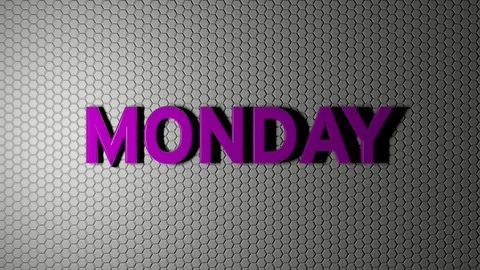 4K UHD Pink Days of the Week on Gray Hex... | Stock Video | Pond5