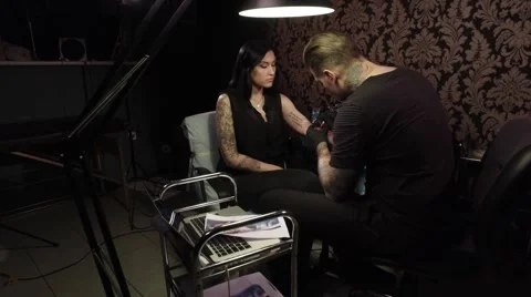4K UHD video of professional tattoo arti... | Stock Video | Pond5