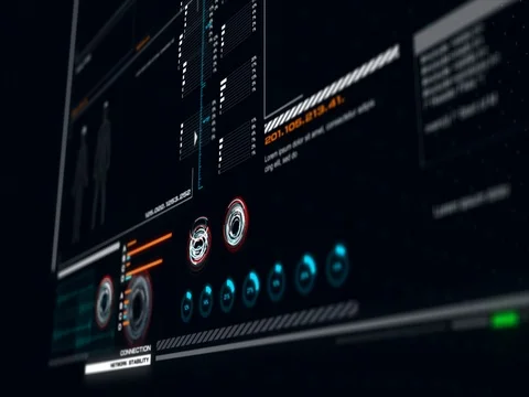 4K UI User Interface Dark blue backgroun... | Stock Video | Pond5