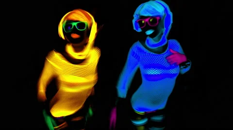 4k ultra violet disco glow gogo dancer f... | Stock Video | Pond5
