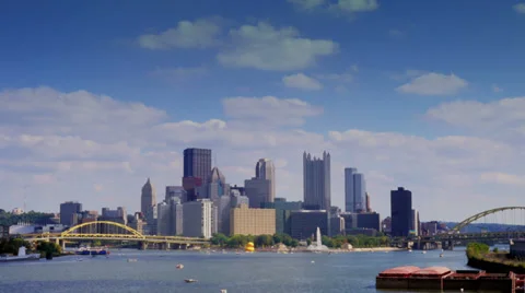 Pittsburgh City Skyline Stock Footage ~ Royalty Free Stock Videos | Pond5