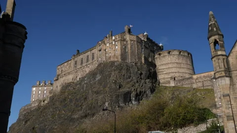 4K: Underneath Edinburgh Castle Skyline ... | Stock Video | Pond5