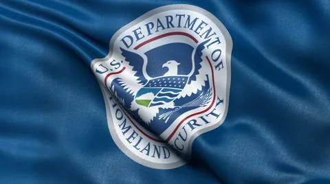 4K USA Homeland Security flag waving in ... | Stock Video | Pond5