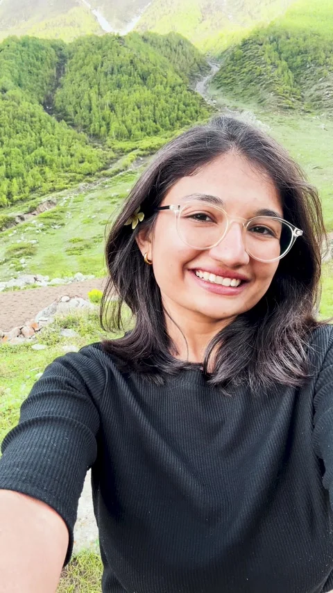 4K Vertical selfie shot of Indian girl e... | Stock Video | Pond5