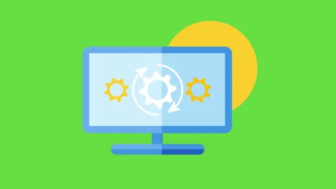 4k video of cartoon computer screen with... | Stock Video | Pond5