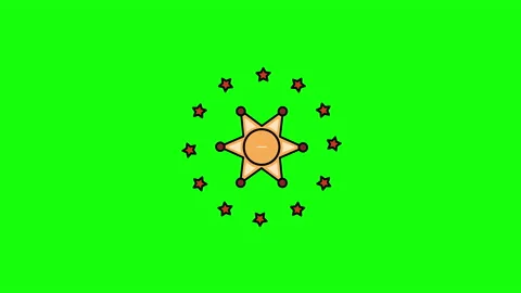 4k video of cartoon cowboy star symbol d... | Stock Video | Pond5