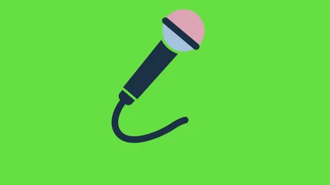 4k video of cartoon microphone on green ... | Stock Video | Pond5