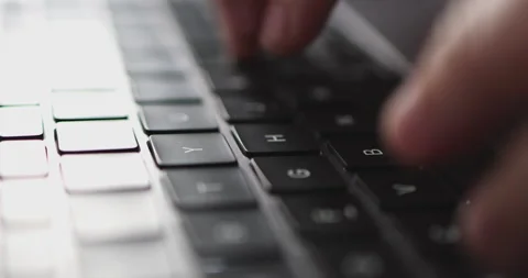 4K Video close up hand typing on keyboar... | Stock Video | Pond5