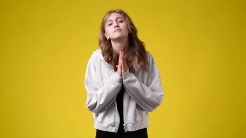 4k video of girl begging please no on ye... | Stock Video | Pond5