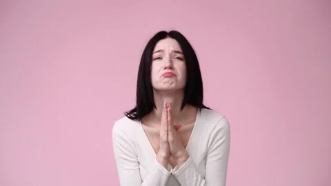 4k video of girl begging for something o... | Stock Video | Pond5