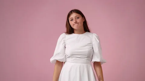 4k video of girl with thoughtful facial ... | Stock Video | Pond5